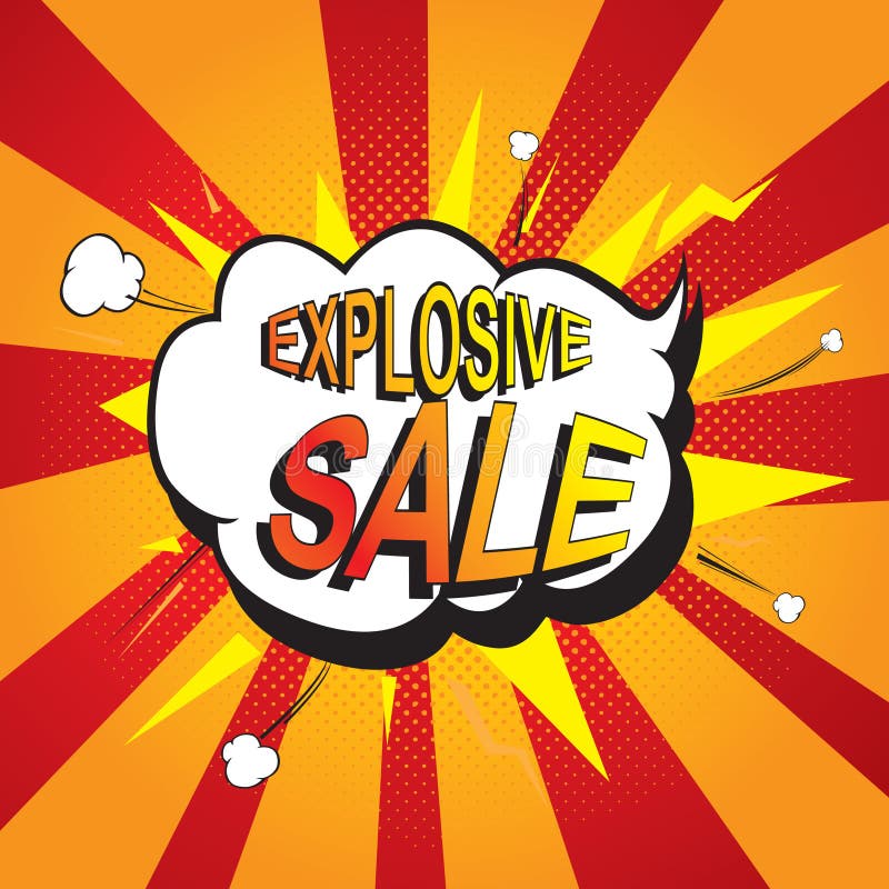 Explosive Sale Wow Awareness Design with Bomb Illustration Stock Vector ...