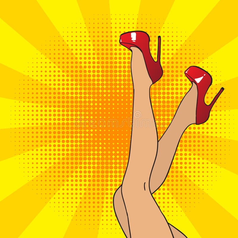 Beautiful Woman Legs Red High Heels Stock Illustrations 450 Beautiful