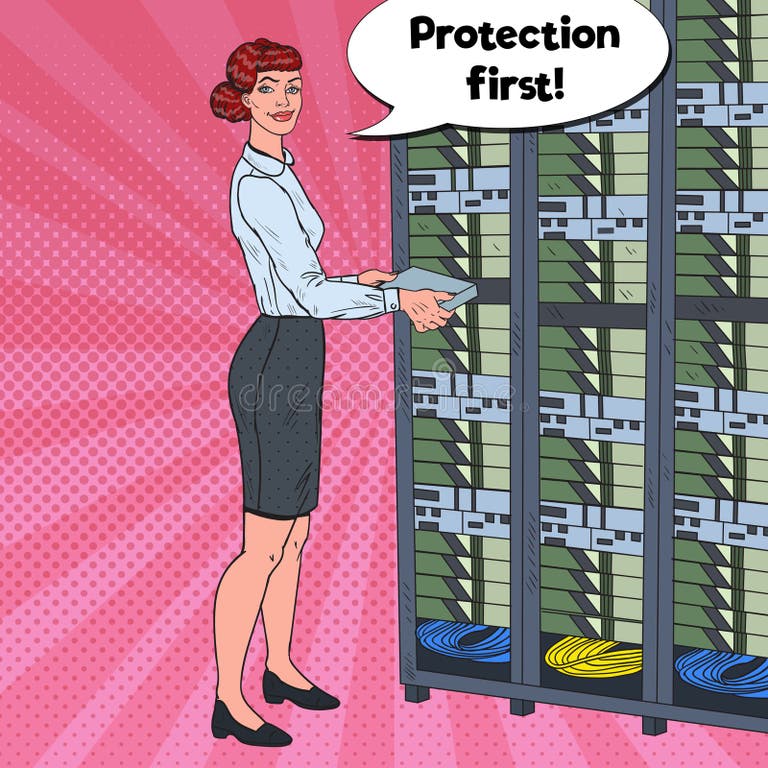 Female Network Engineer Server Room Stock Illustrations – 164 Female ...
