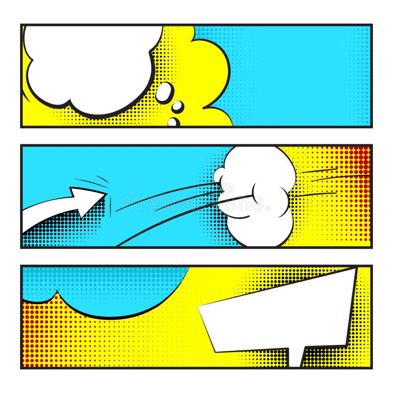 Pop Art Funny Vector Banners with Comic Background Stock Vector ...