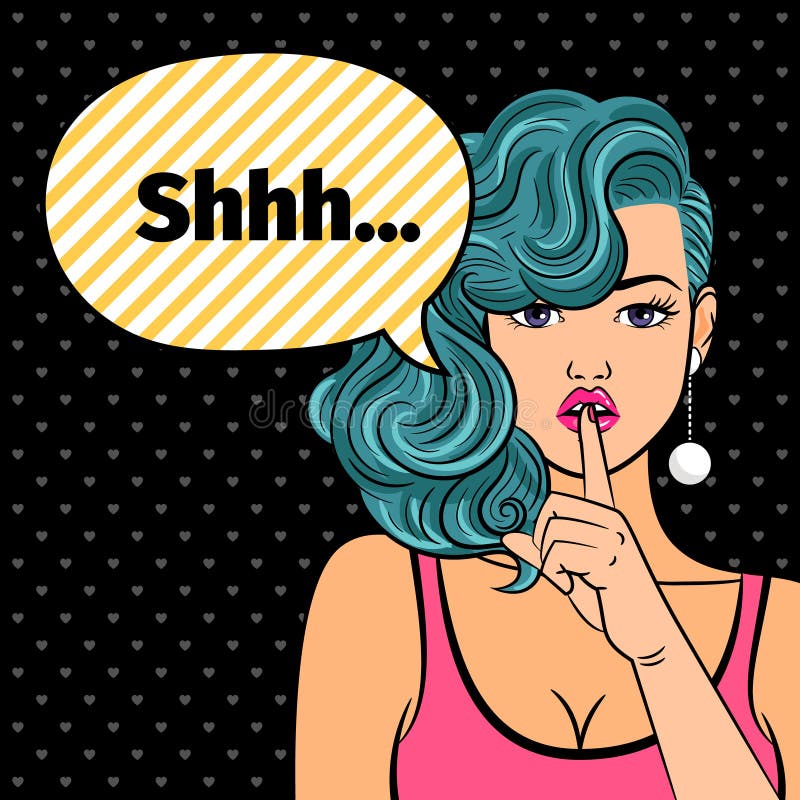 Shhh Pop Art Woman Stock Illustrations 93 Shhh Pop Art Woman Stock