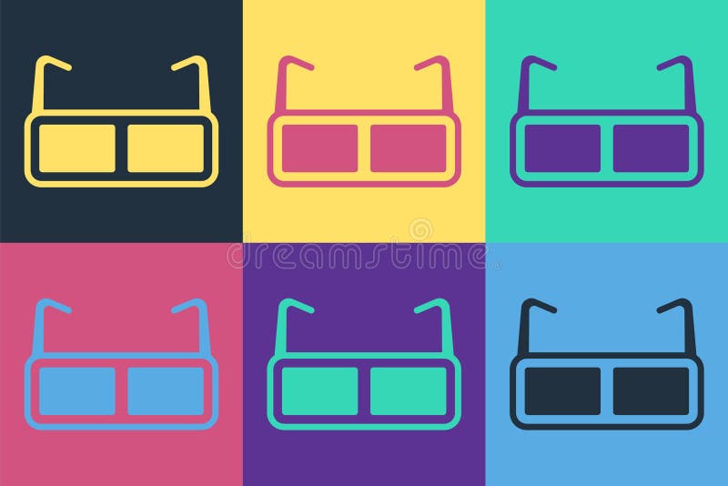 Pop Art Glasses Icon Isolated on Color Background. Eyeglass Frame ...