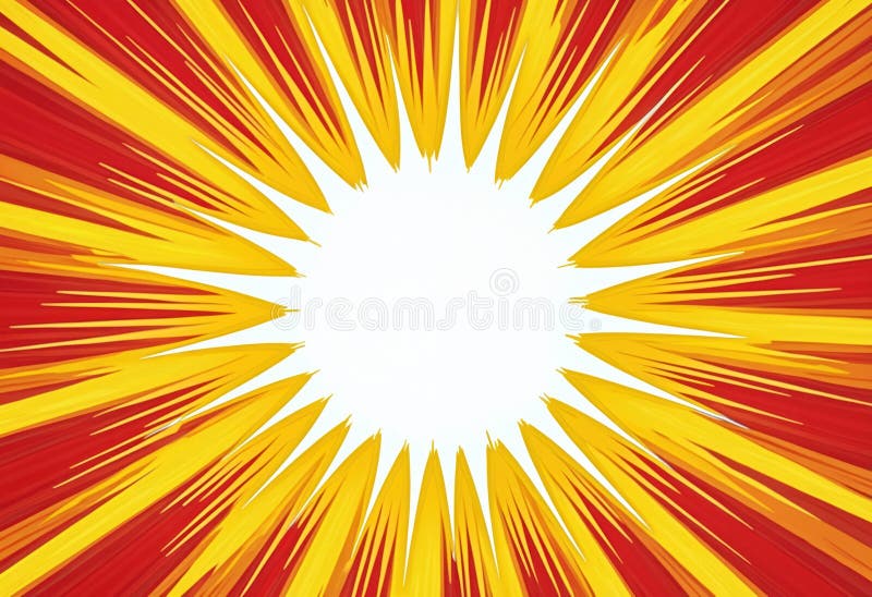 Pop Art Graphic Shows Abstract Sun Burst Design. Rays Create Energy ...