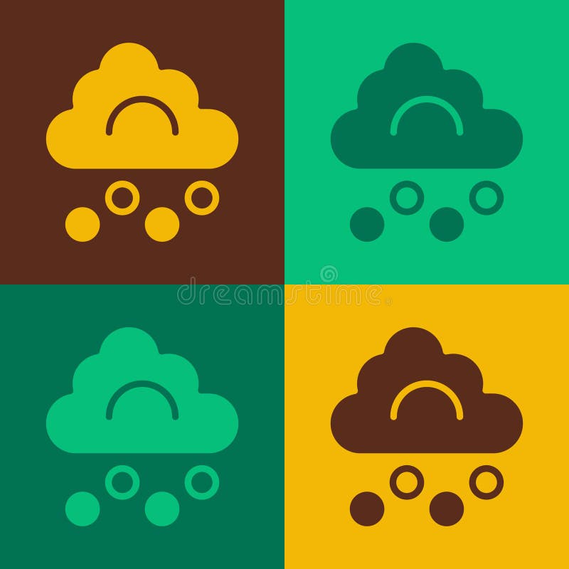 Pop Art Hail Cloud Icon Isolated on Color Background. Vector Stock ...