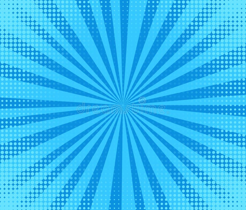 Halftone Pop Art Pattern. Comic Blue Background. Vector Illustration ...