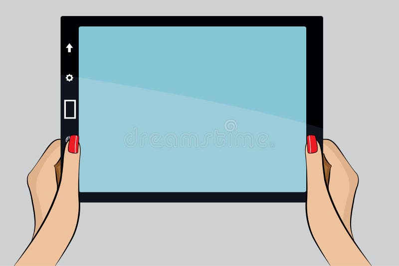 Pop Art Illustration of a Hand with a Tablet PC Stock Illustration ...