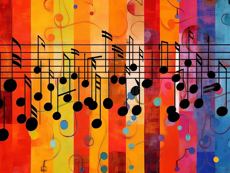 Pop Art Musical Notes stock illustration. Illustration of music - 282547195