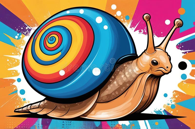 Pop Art, an Image of a Snail Stock Illustration - Illustration of bold ...
