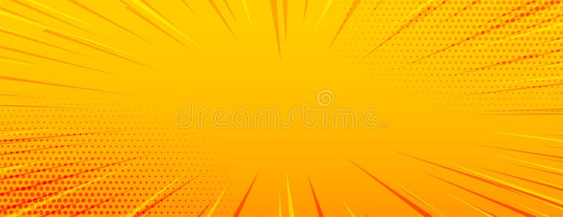 Pop Art Inspired Comic Rays Explosion Yellow Banner Stock Vector ...