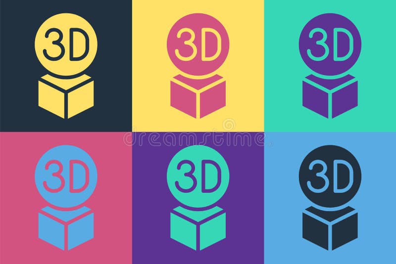 Pop Art Isometric Cube Icon Isolated on Color Background. Geometric ...