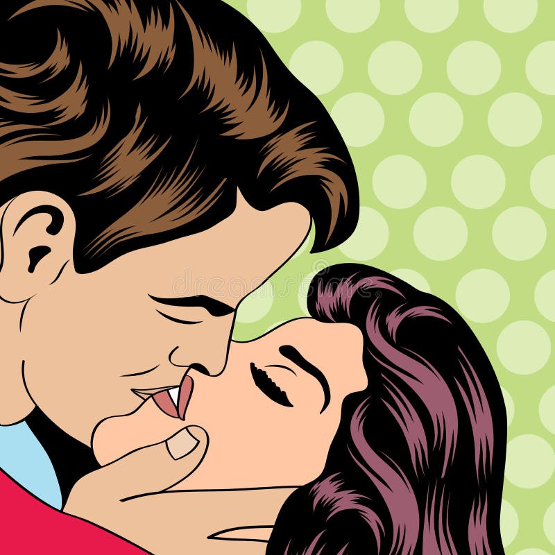 Love Couple Pop Art Couple Pop Art Love Valentines Day Postcard