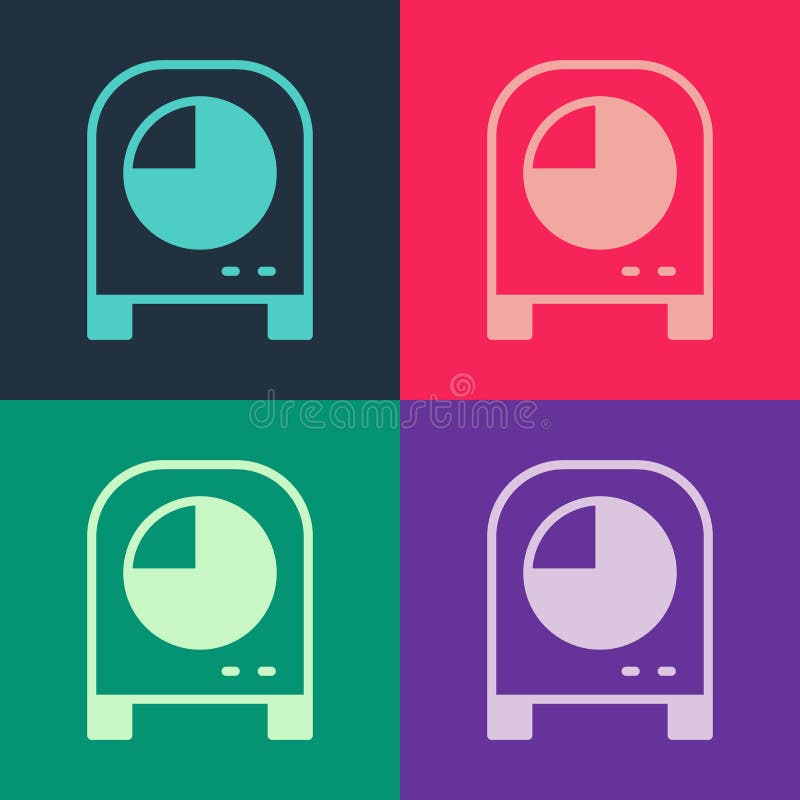 Pop Art Kitchen Timer Icon Isolated on Color Background. Cooking ...
