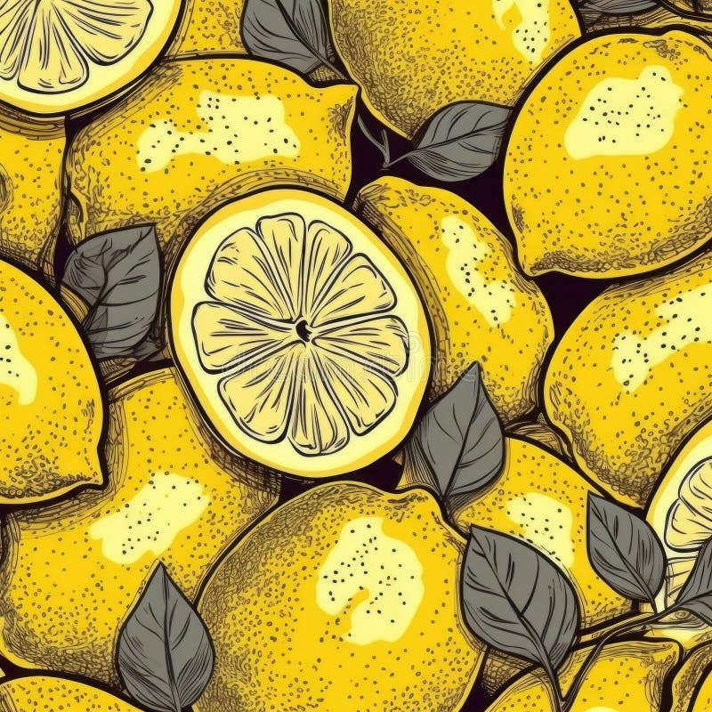 Pop Art Lemon Pattern stock illustration. Illustration of design ...