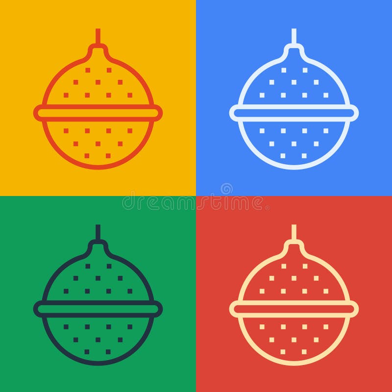 Pop Art Line Ball Tea Strainer Icon Isolated on Color Background ...