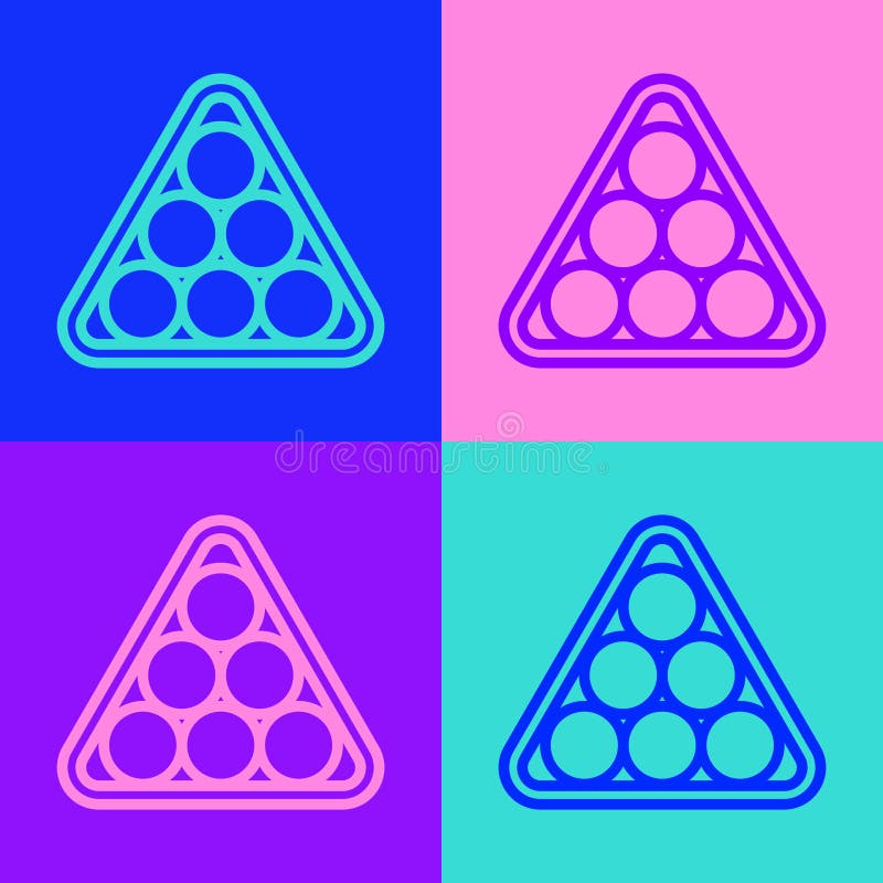 One Single Line Drawing of Triangle Pyramid Balls Stack for Pool ...