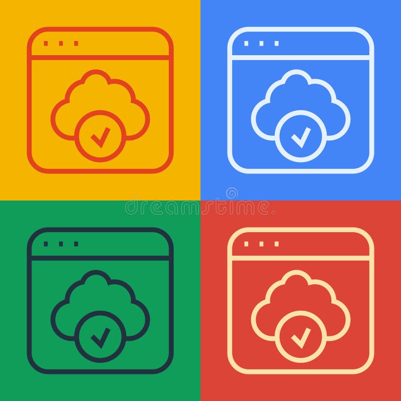 Pop Art Line Cloud Technology Data Transfer and Storage Icon Isolated ...
