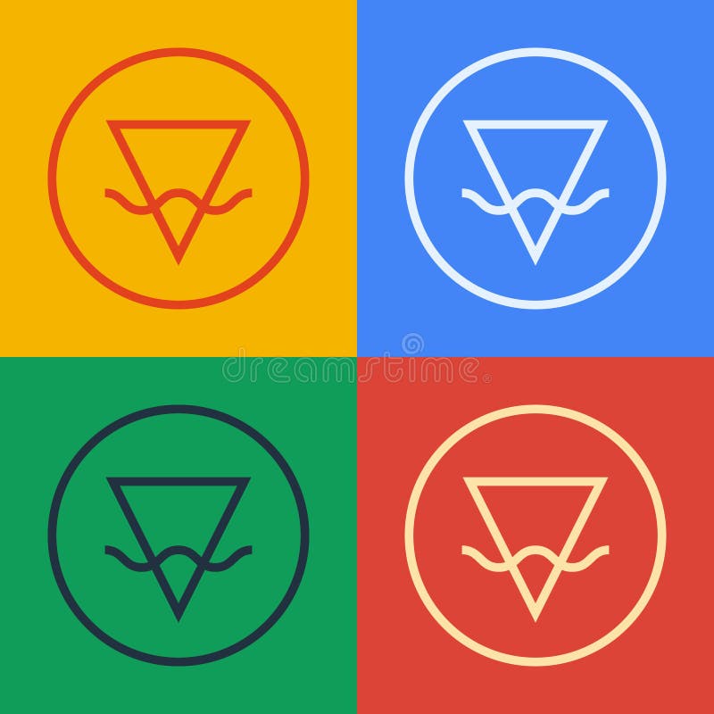Pop Art Line Earth Element of the Symbol Alchemy Icon Isolated on Color ...