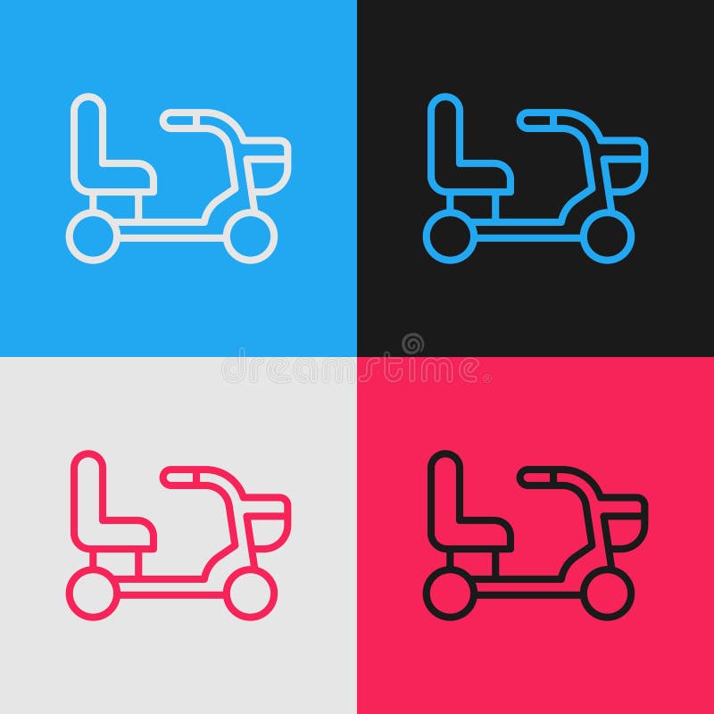 Pop Art Line Electric Wheelchair for Disabled People Icon Isolated on ... Pop Art Line Electric Wheelchair for Disabled People Icon Isolated on ...