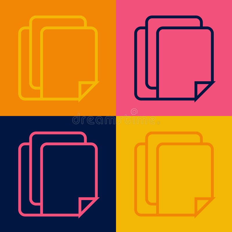 Pop Art Line File Document Icon Isolated on Color Background. Checklist ...