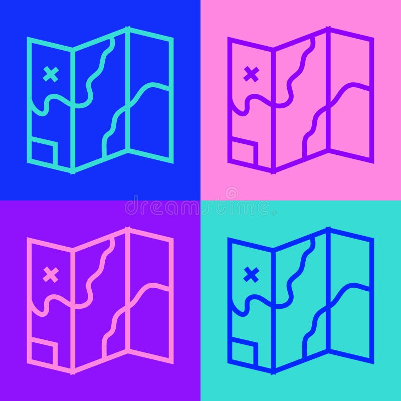 Folded Map Icon Line Art Stock Illustrations – 2,546 Folded Map Icon ...