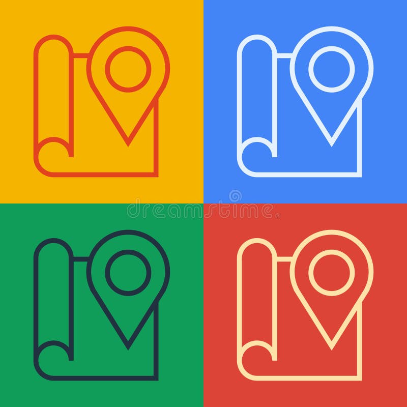 Folded Map Icon Line Art Stock Illustrations – 2,546 Folded Map Icon ...