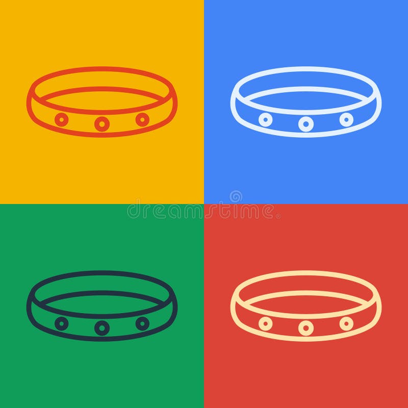 Pop Art Line Gold Ring Icon Isolated on Color Background. Vector Stock ...