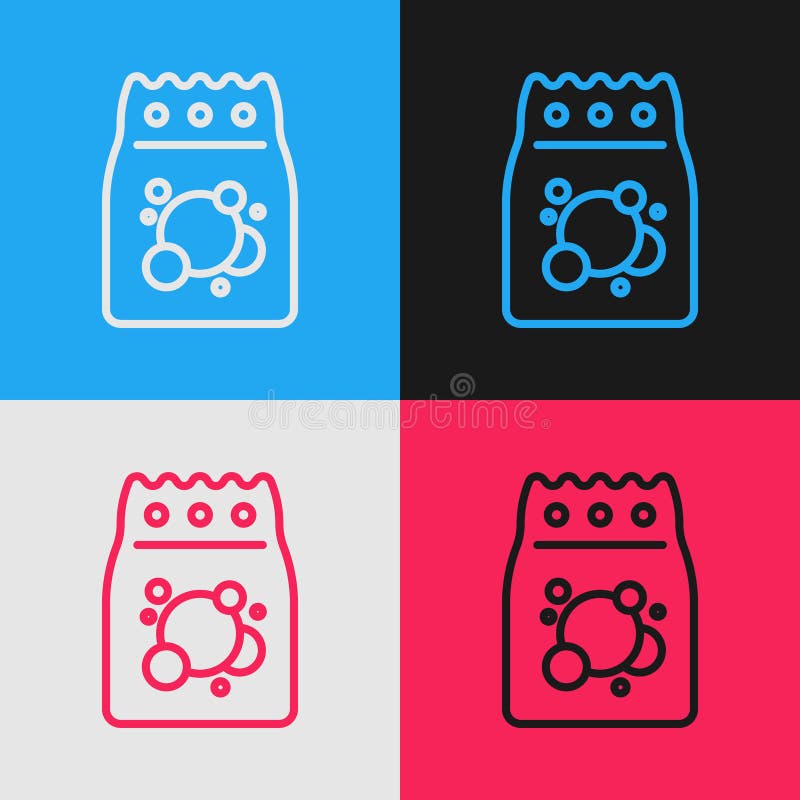 Pop Art Line Laundry Detergent for Automatic Wash Machine Icon Isolated ...