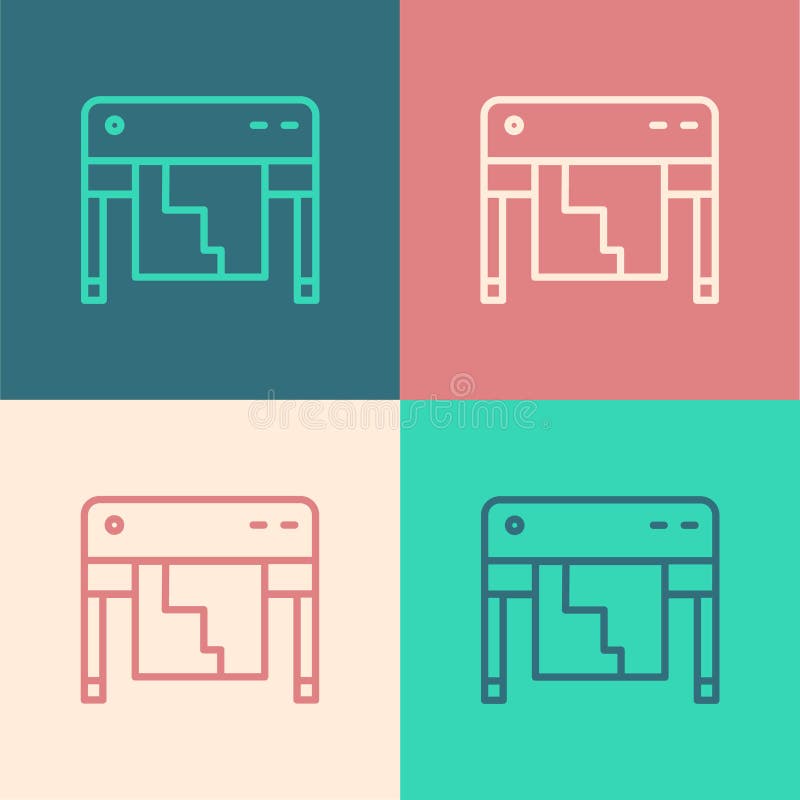 Pop Art Line Plotter Icon Isolated on Color Background. Large Format ...