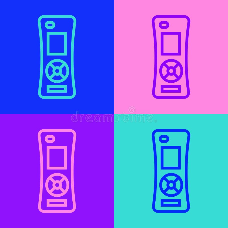 Pop Art Line Remote Control Icon Isolated on Color Background. Vector ...
