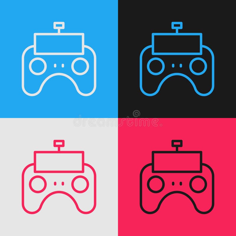 Pop Art Line Remote Control Icon Isolated on Color Background. Vector ...