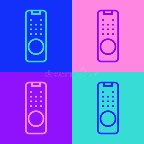 Pop Art Line Remote Control Icon Isolated on Color Background. Vector ...