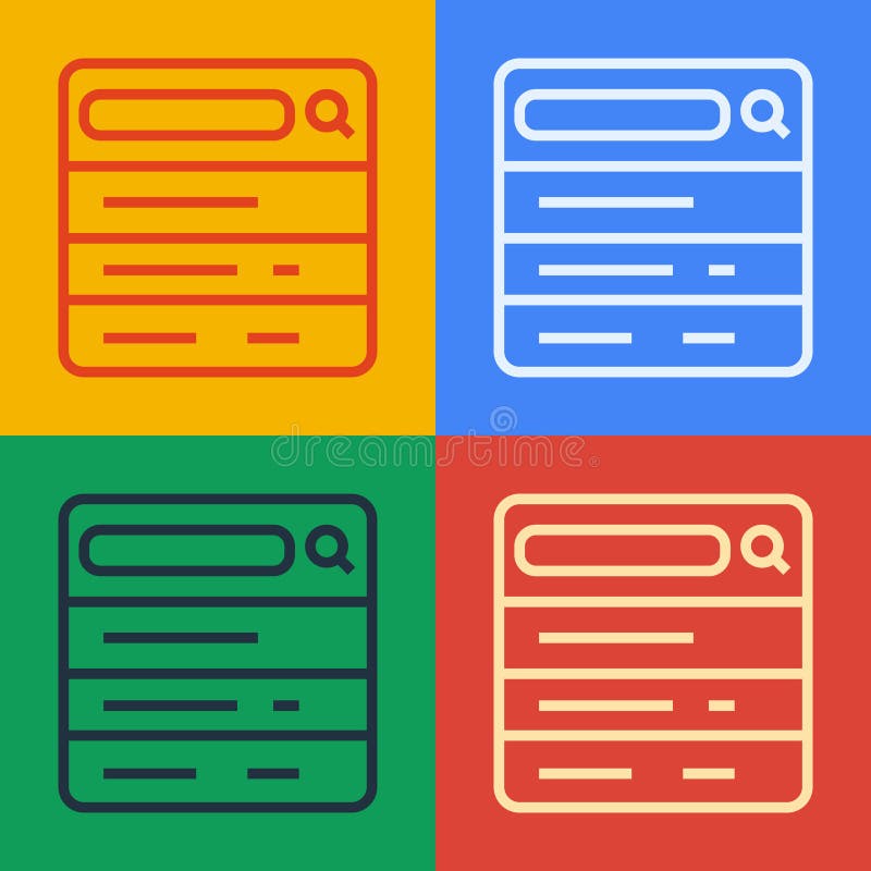 Pop Art Line Search Engine Icon Isolated on Color Background. Vector ... Pop Art Line Search Engine Icon Isolated on Color Background. Vector ...