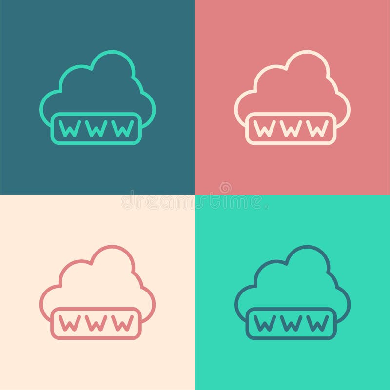 Pop Art Line Software, Web Development, Programming Concept Icon Isolated on Color Background ...