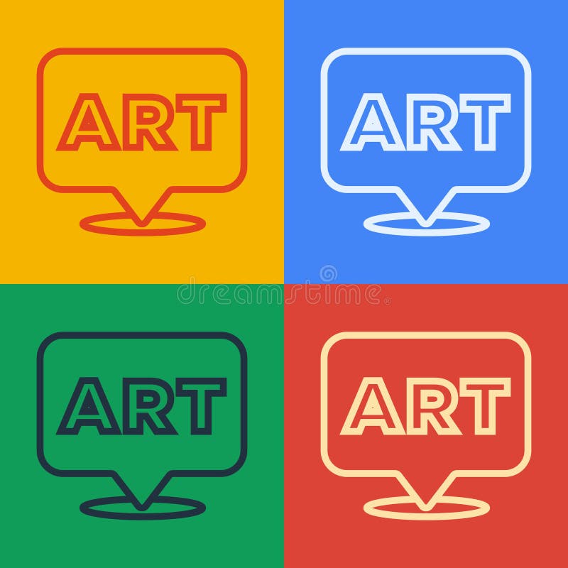 Pop Art Line Speech Bubble with Text Art Icon Isolated on Color ...