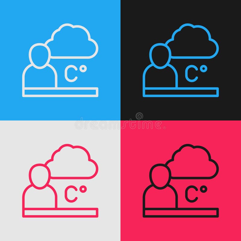 Pop Art Line Weather Forecast Icon Isolated on Color Background. Vector ...