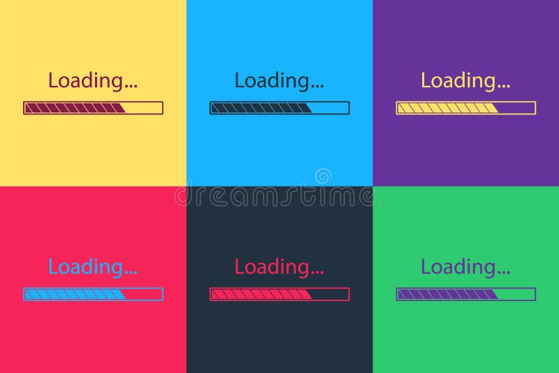 Pop Art Loading Icon Isolated on Color Background. Progress Bar Icon ...