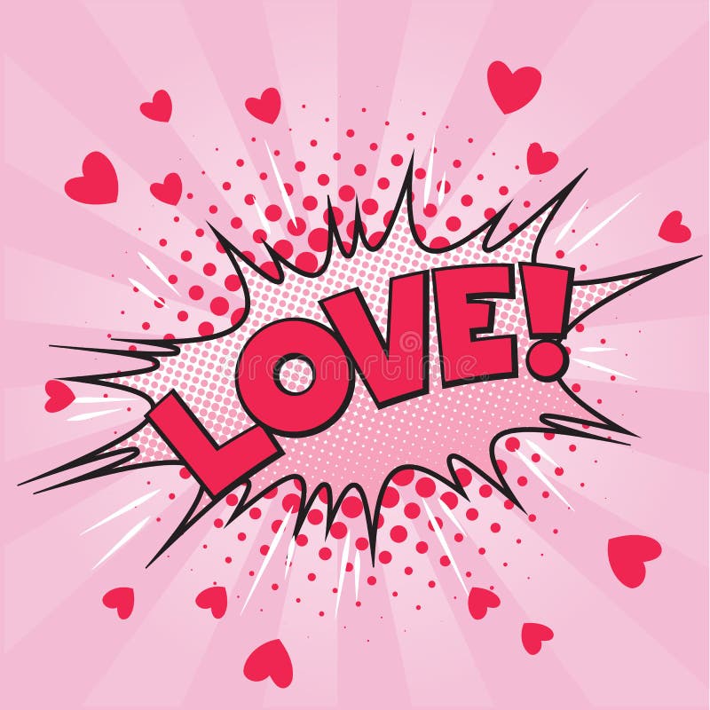 Pop Art Love Valentine Card Vector Illustratie - Illustration of retro ...