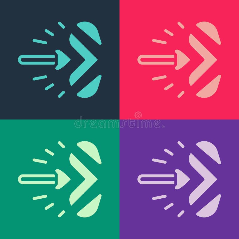 Pop Art Magic Arrow Icon Isolated on Color Background. Vector Stock ...