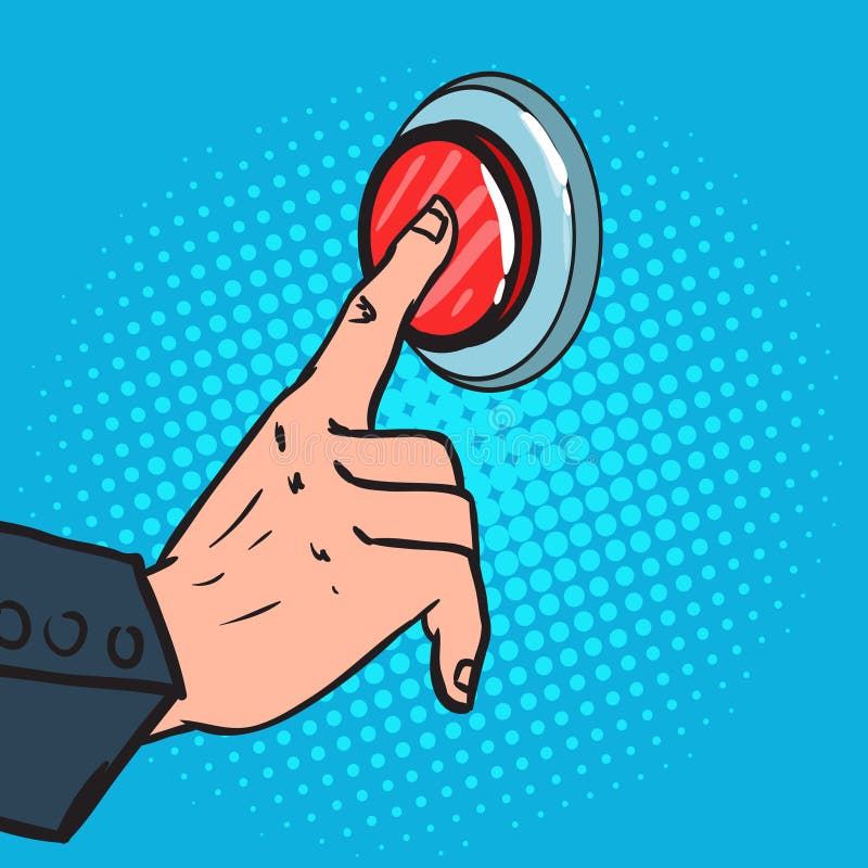 Man Pressing Red Emergency Button Stock Illustration - Illustration of ... Man Pressing Red Emergency Button Stock Illustration - Illustration of ...