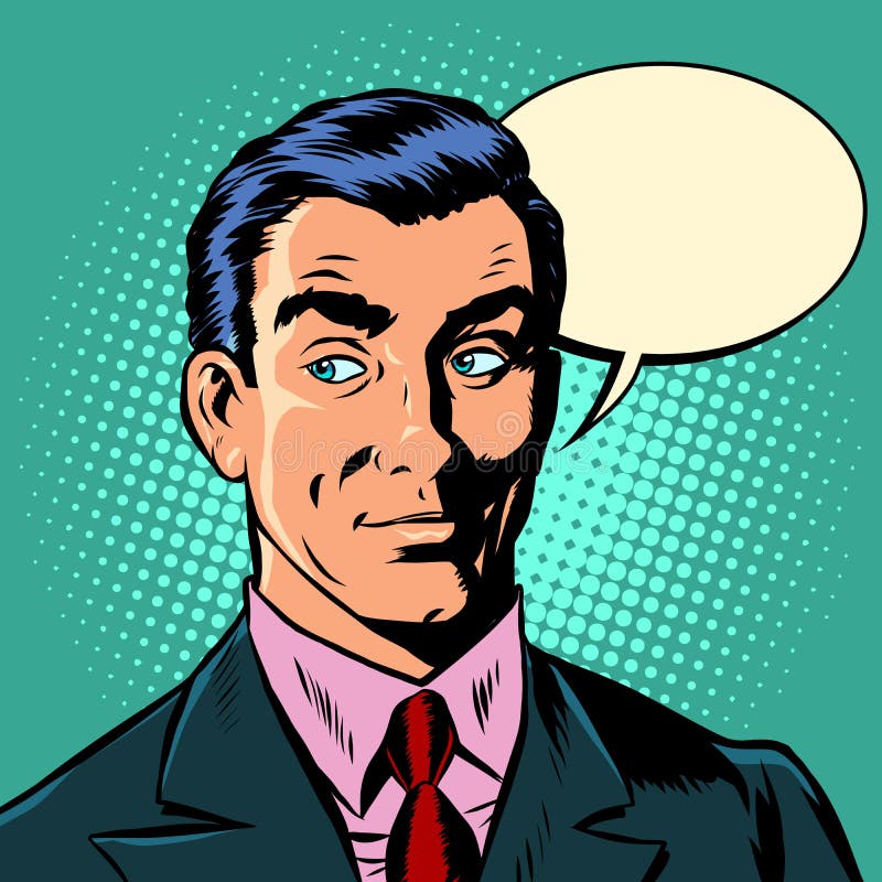 Pop art man serious stock vector. Illustration of person - 160712853