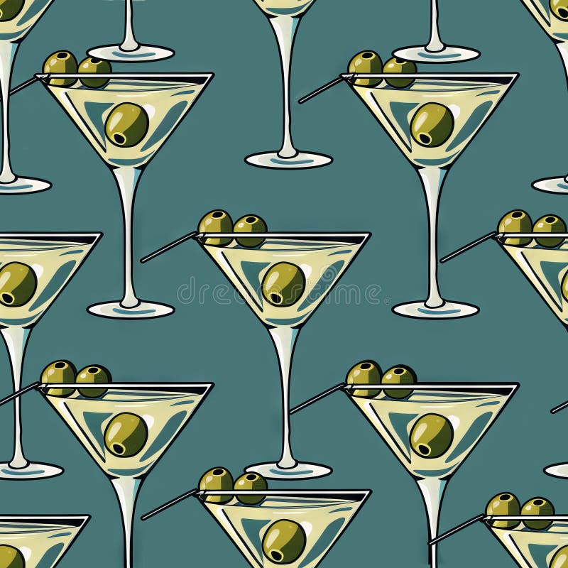 Pop art martini pattern stock illustration. Illustration of drink ...
