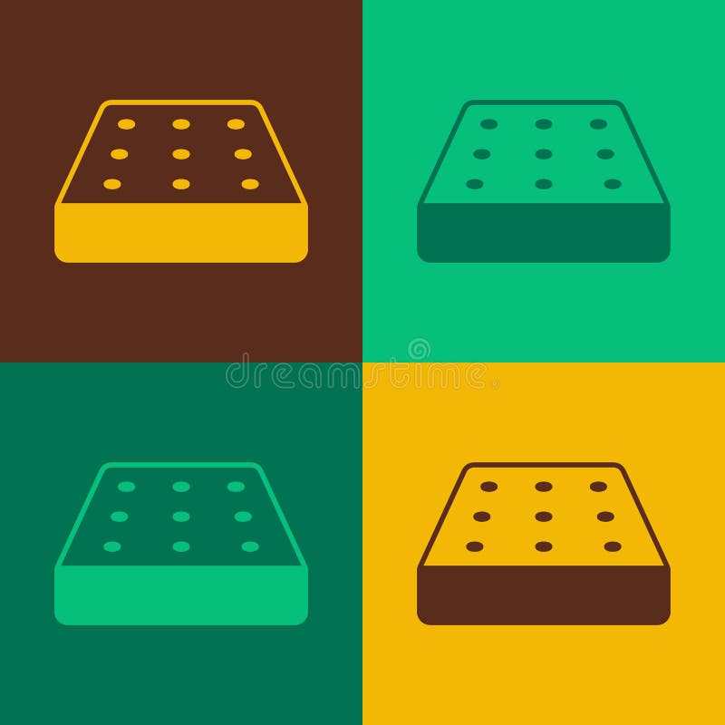 Pop Art Mattress Icon Isolated on Color Background. Padded Comfortable ...