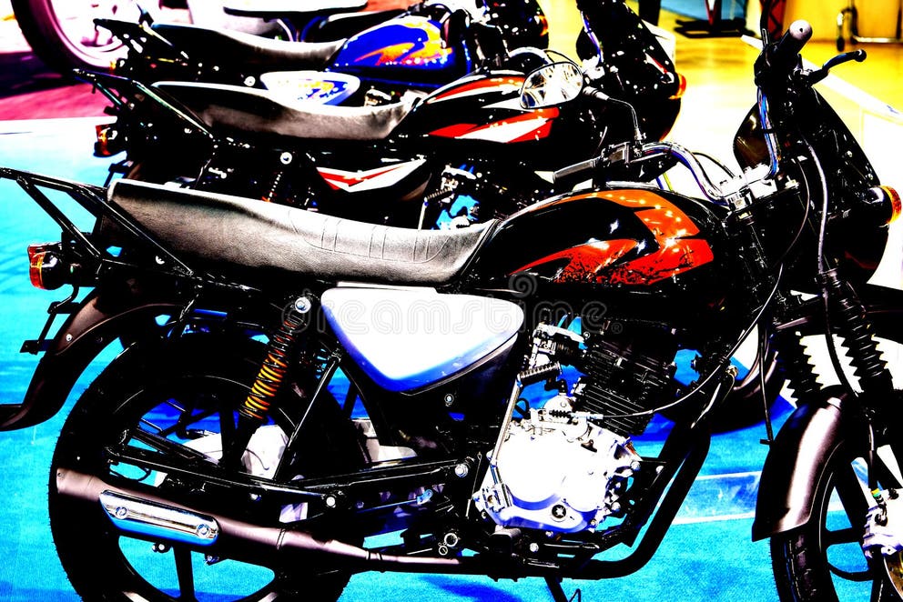 Colored motorcycles stock image. Image of motorbike - 215595789