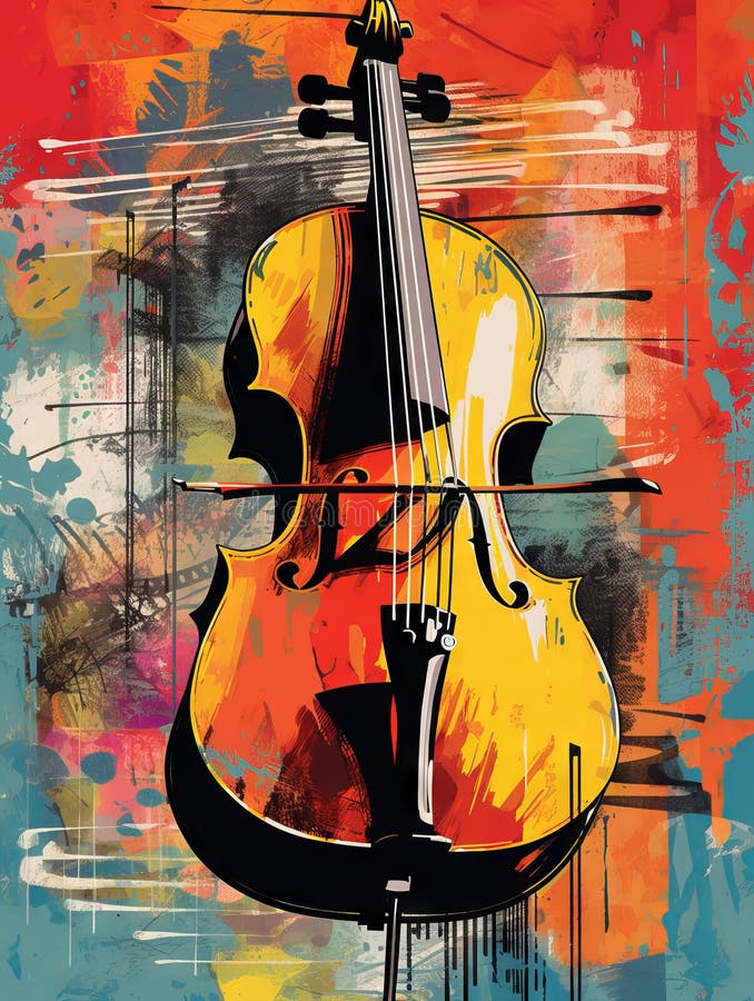 Pop Art Musical Instruments, Generative Ai Stock Illustration ...