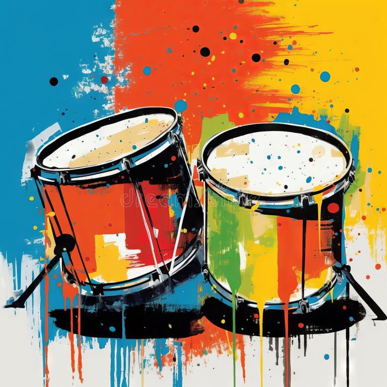 Pop Art Musical Instruments, Generative Ai Stock Illustration ...
