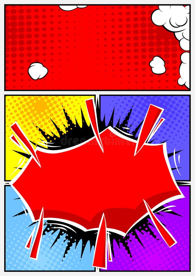 Pop Art Page Background. Comic Book Colored Place for Text. Stock ...