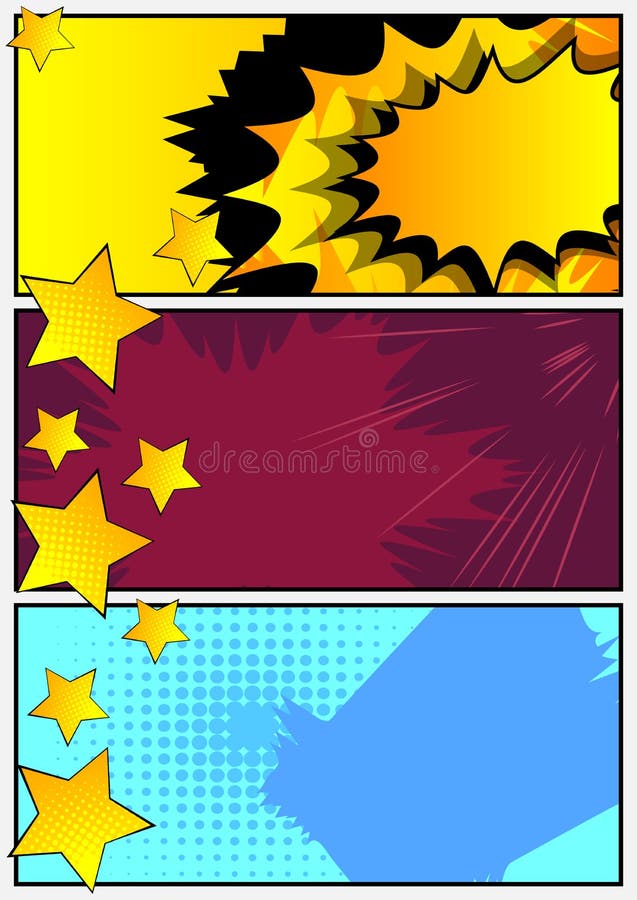 Pop Art Page Background. Comic Book Colored Place for Text. Stock ...