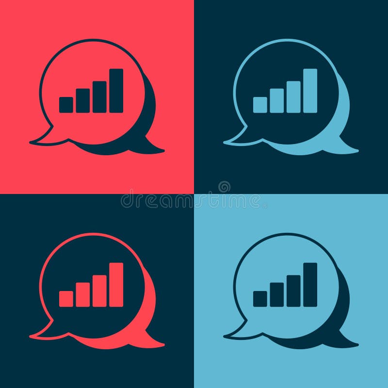 Pop Art Pie Chart Infographic Icon Isolated on Color Background ...