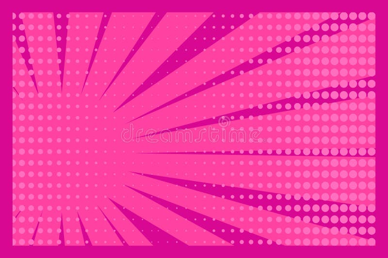 Pop Art Pink Comic Cover. Bright Background in Retro Style Decorated ...