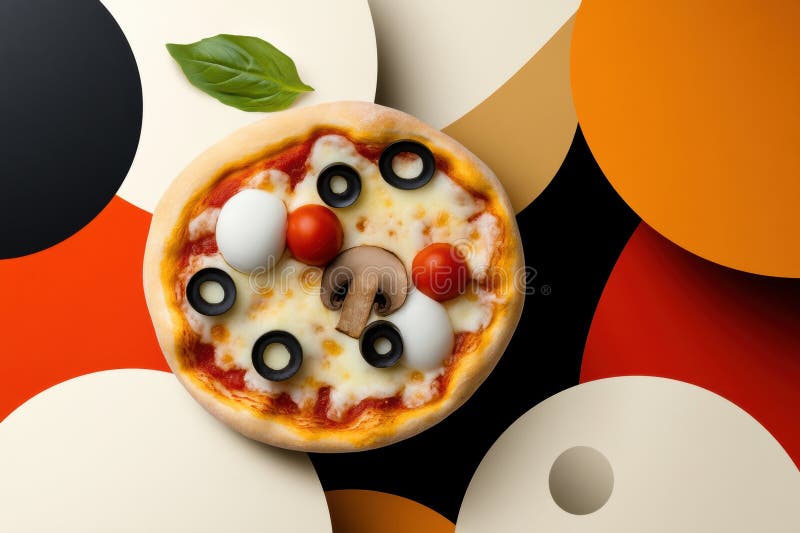 Pop Art Pizza Concept, a Funky Pop Art Pizza Collage with Digital ...